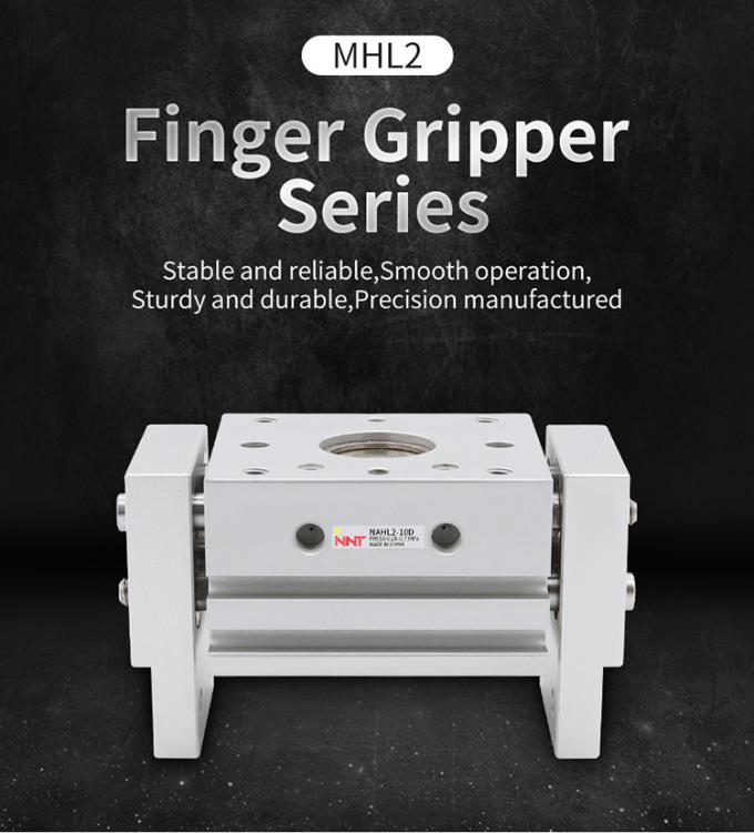 NNT Cylinder Pneumatic Finger Gripper , Aluminum 2 Finger Robot Gripper