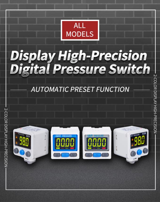 NPN PNP Pressure Sensor Digital , 80mA Pressure Switch With Display